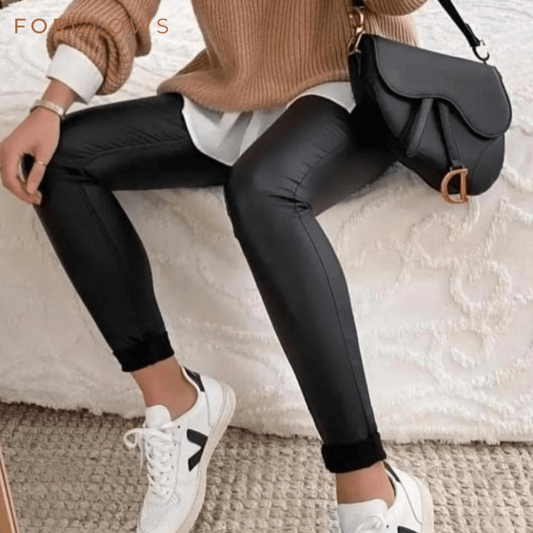Calça Legging de Couro Feminina Peluciada HotLeg Forglows – ForGlows